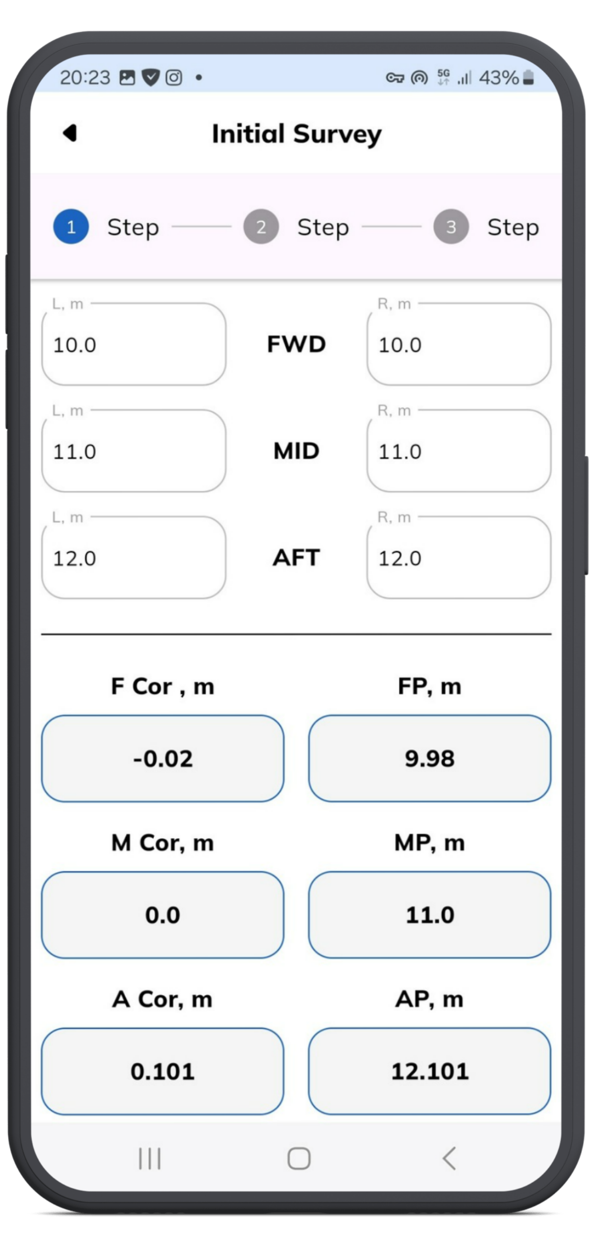 Draft Survey Calculator